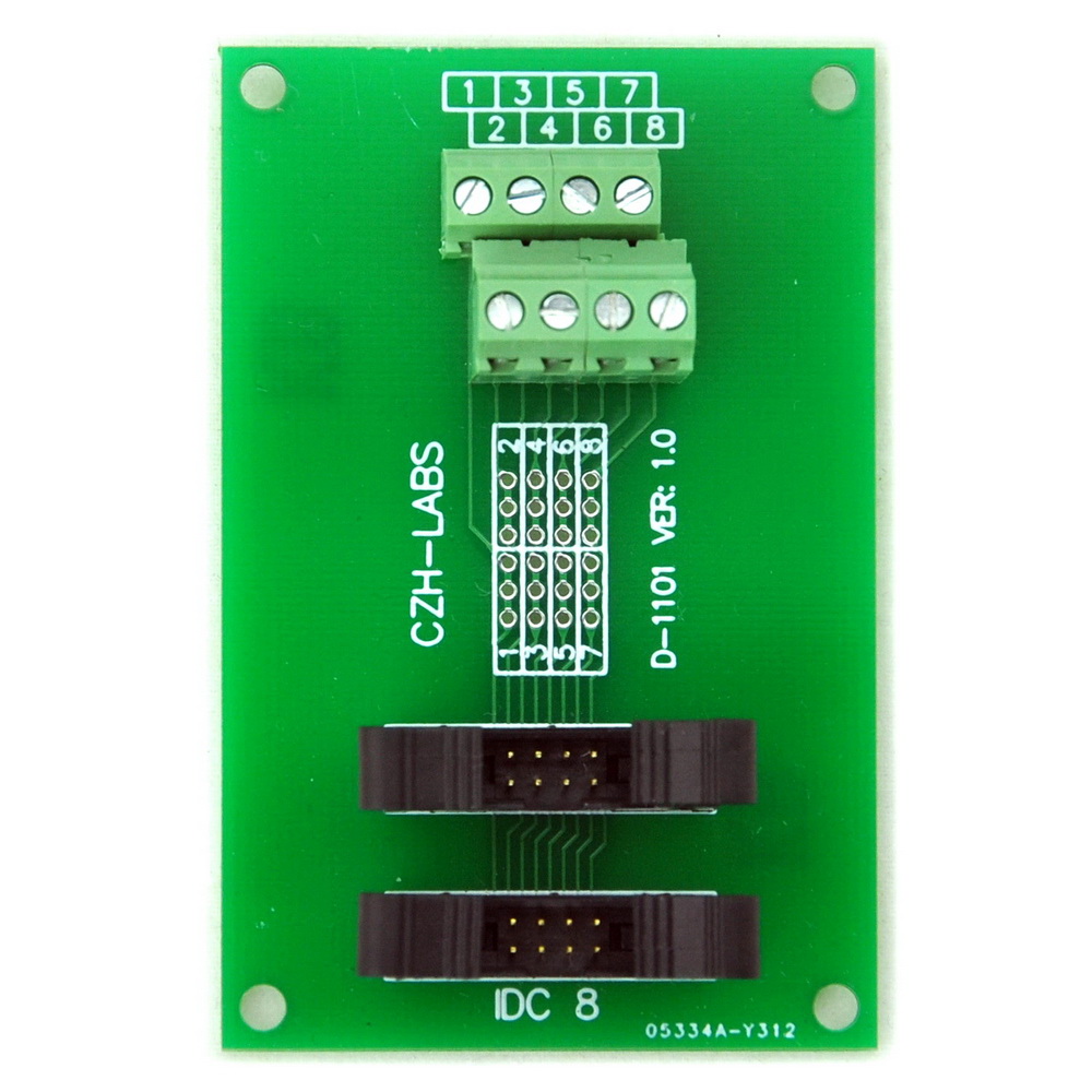 CZH-LABS Dual IDC-8 Pitch 2.0mm Male Header Terminal Block Breakout ...