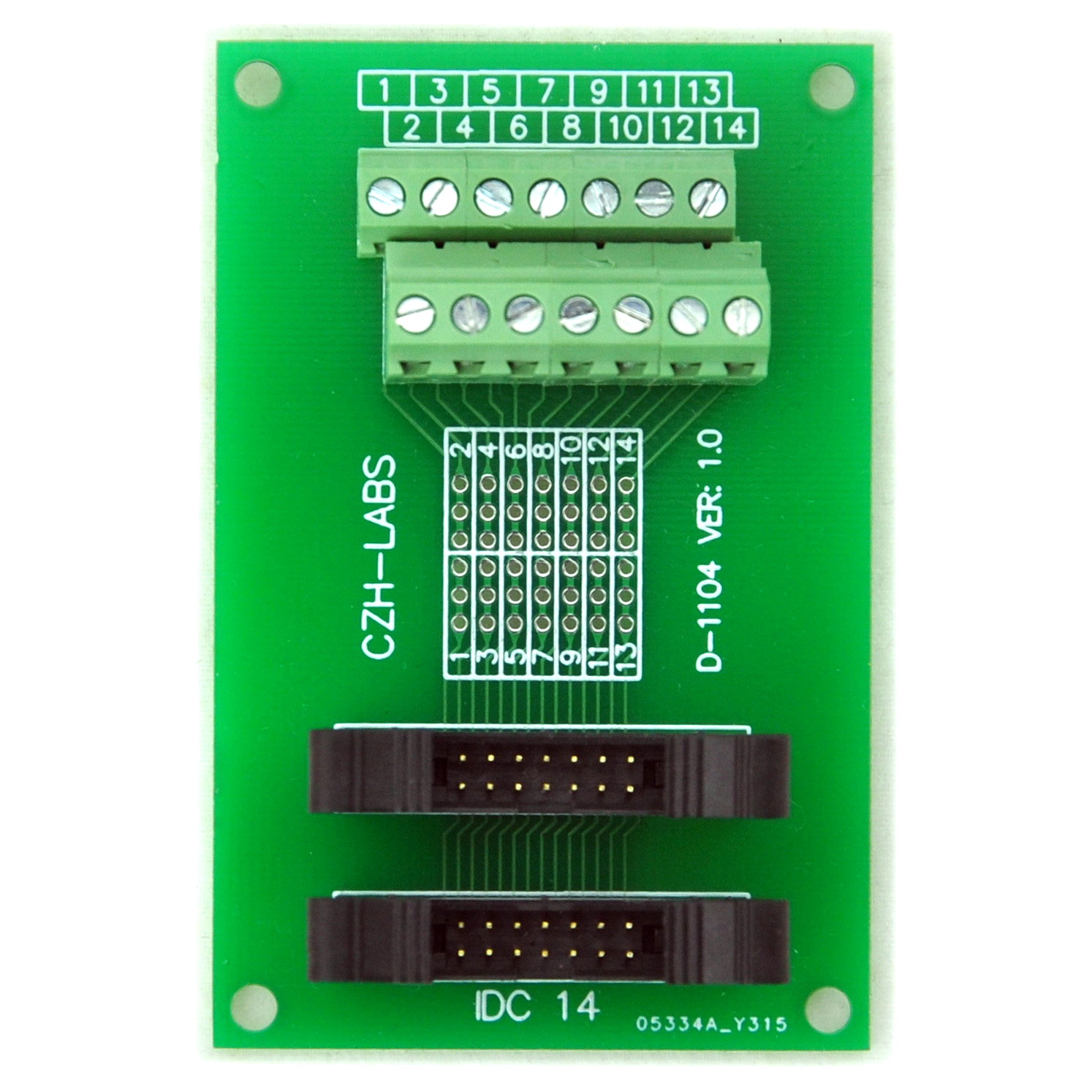CZH-LABS Dual IDC-14 Pitch 2.0mm Male Header Terminal Block Breakout ...