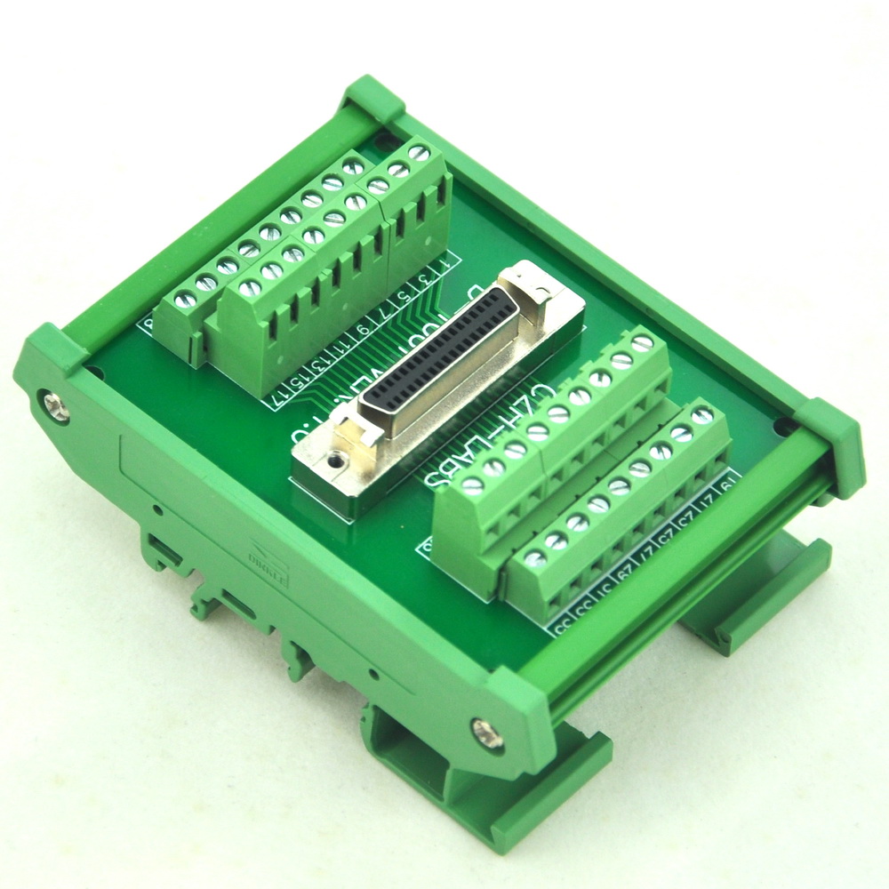 CZH-LABS DIN Rail Mount 36-pin Half-Pitch/0.05" D-SUB Female Interface ...