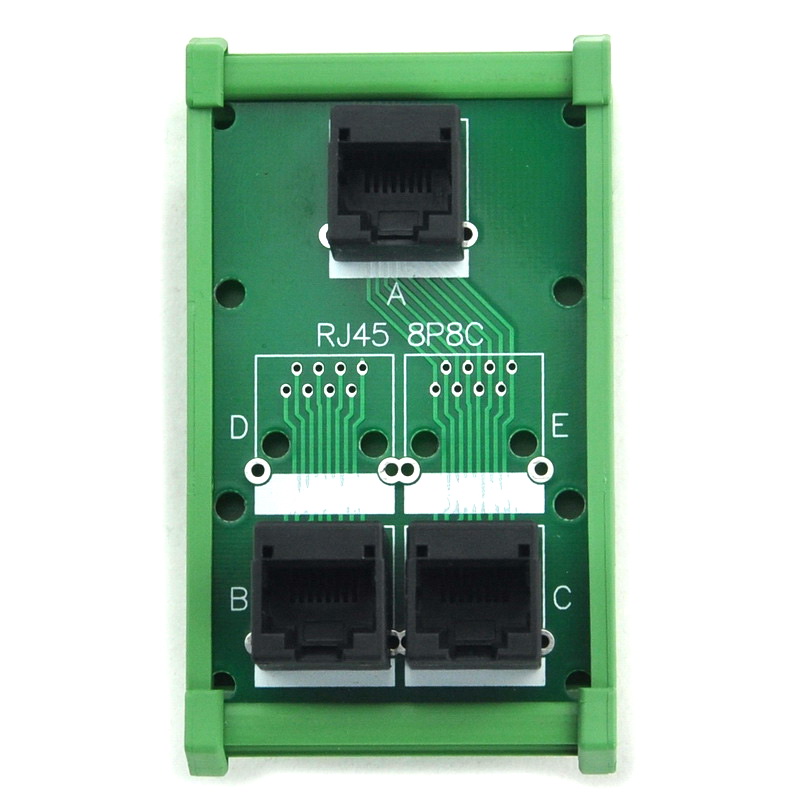 ELECTRONICS-SALON RJ45 8P8C 3 Jacks Splitter DIN Rail Mounted Interface ...