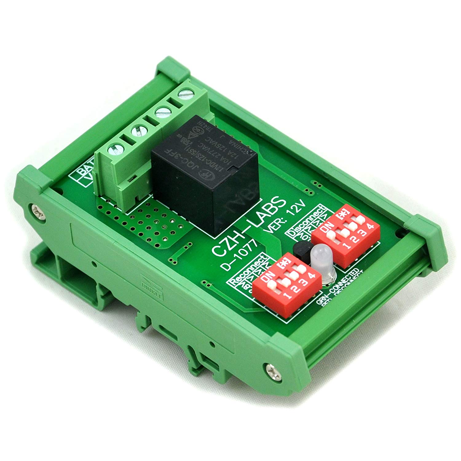 CZH-LABS DIN Rail Mount LVD Low Voltage Disconnect Module, 12V 10A ...