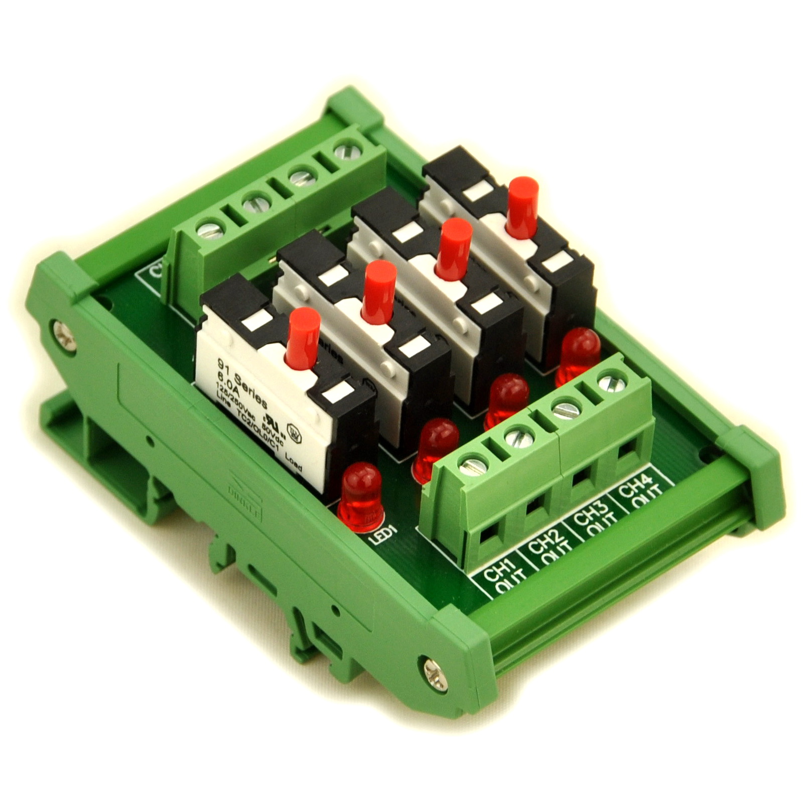 ELECTRONICS-SALON DIN Rail Mount Independent 4 Channels Thermal Circuit ...