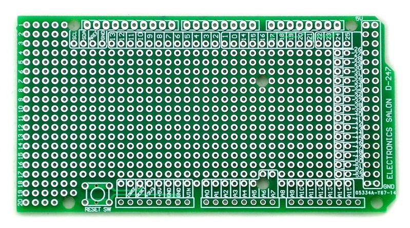 ELECTRONICS-SALON Prototype PCB for Arduino Mega 2560 R3 Shield Board ...