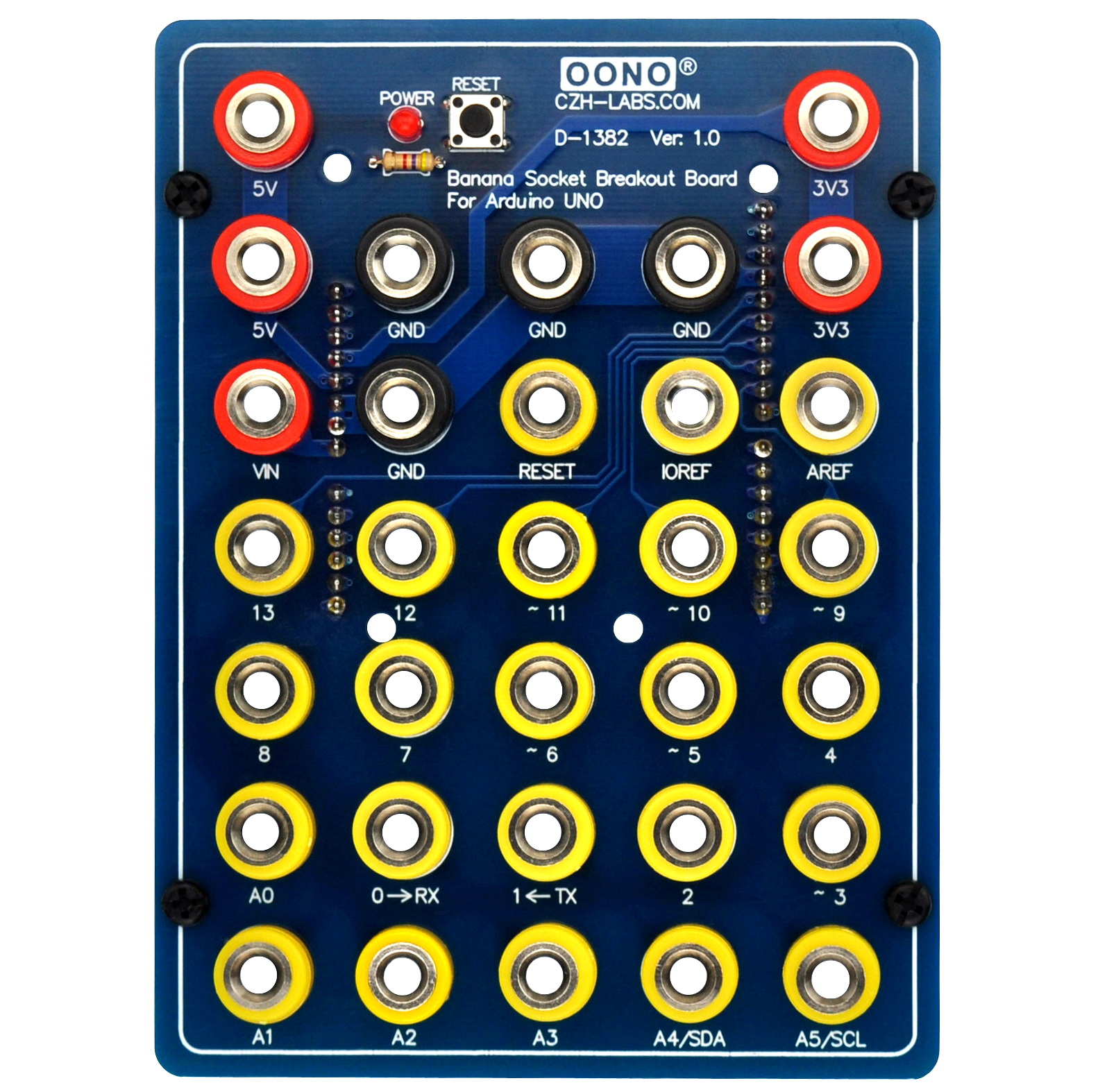 Banana Socket Gpio Breakout Board For Arduino Uno R3