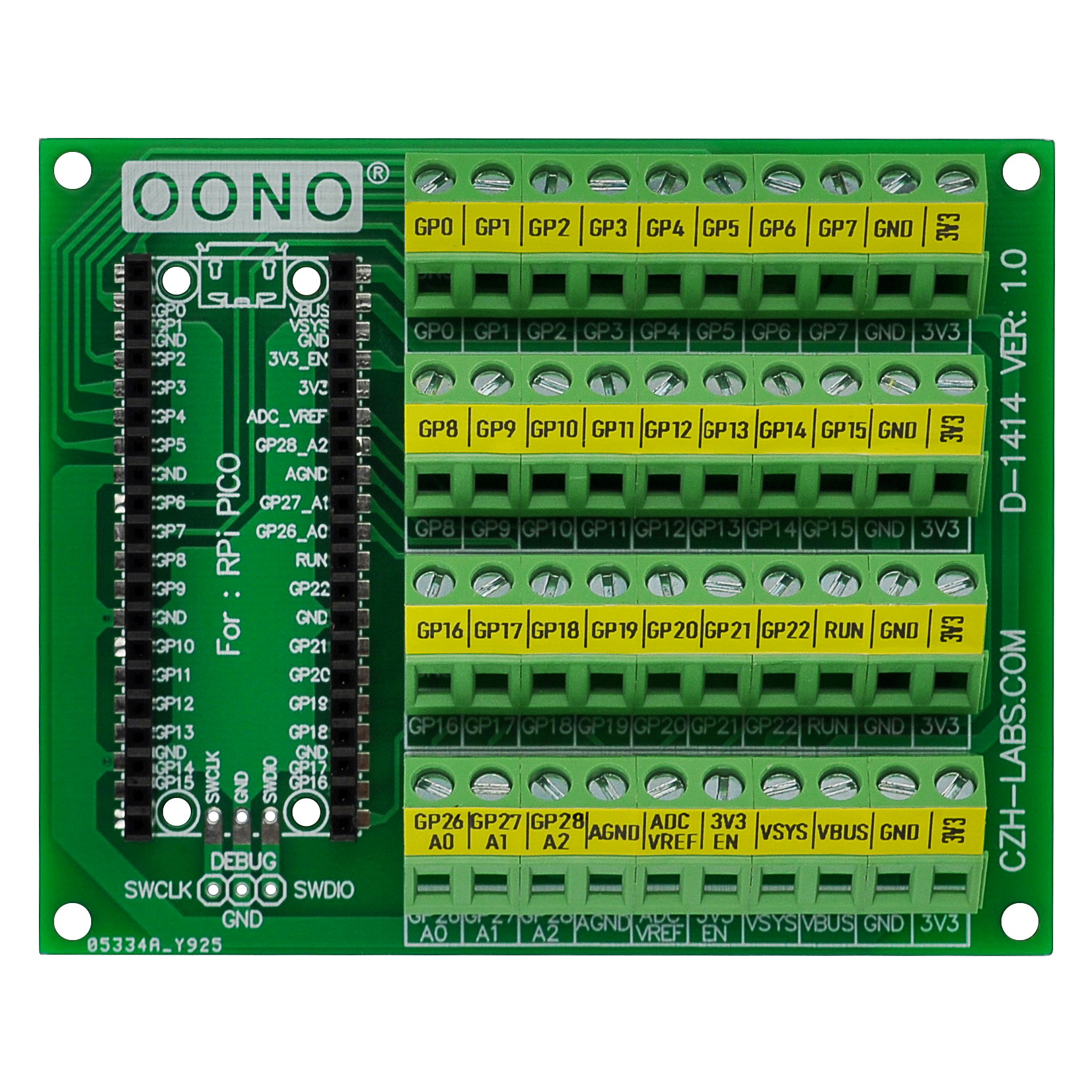 Screw Terminal Block Breakout Module Board for Raspberry Pi Pico