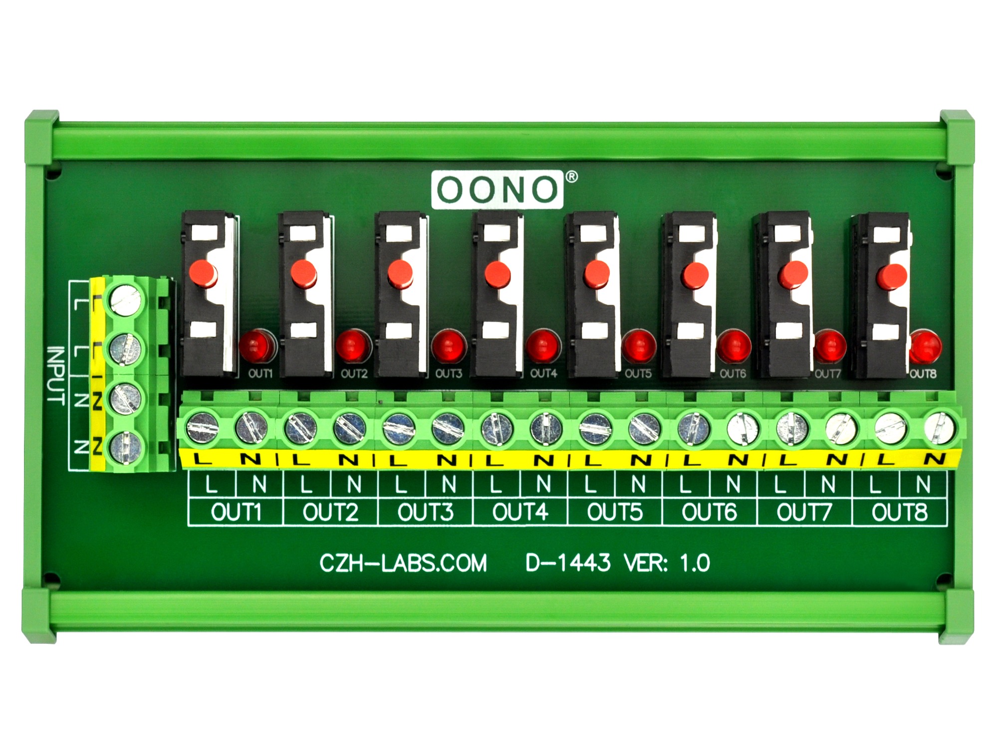 Resettable Thermal Circuit Breaker Overload Protector 8 Channel Power ...