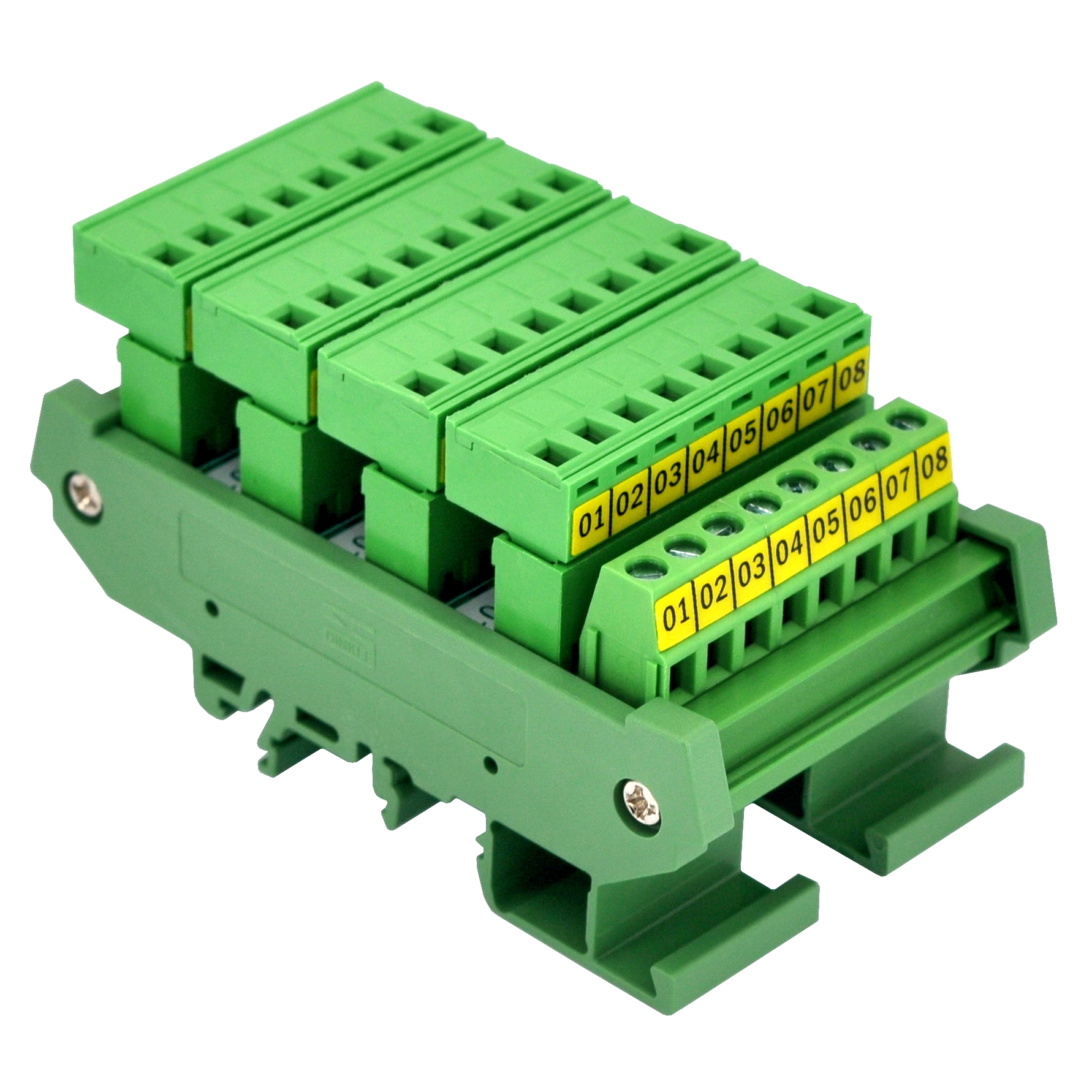 Slim DIN Rail Mount 10A/300V 5x8 Position Pluggable Screw Terminal ...