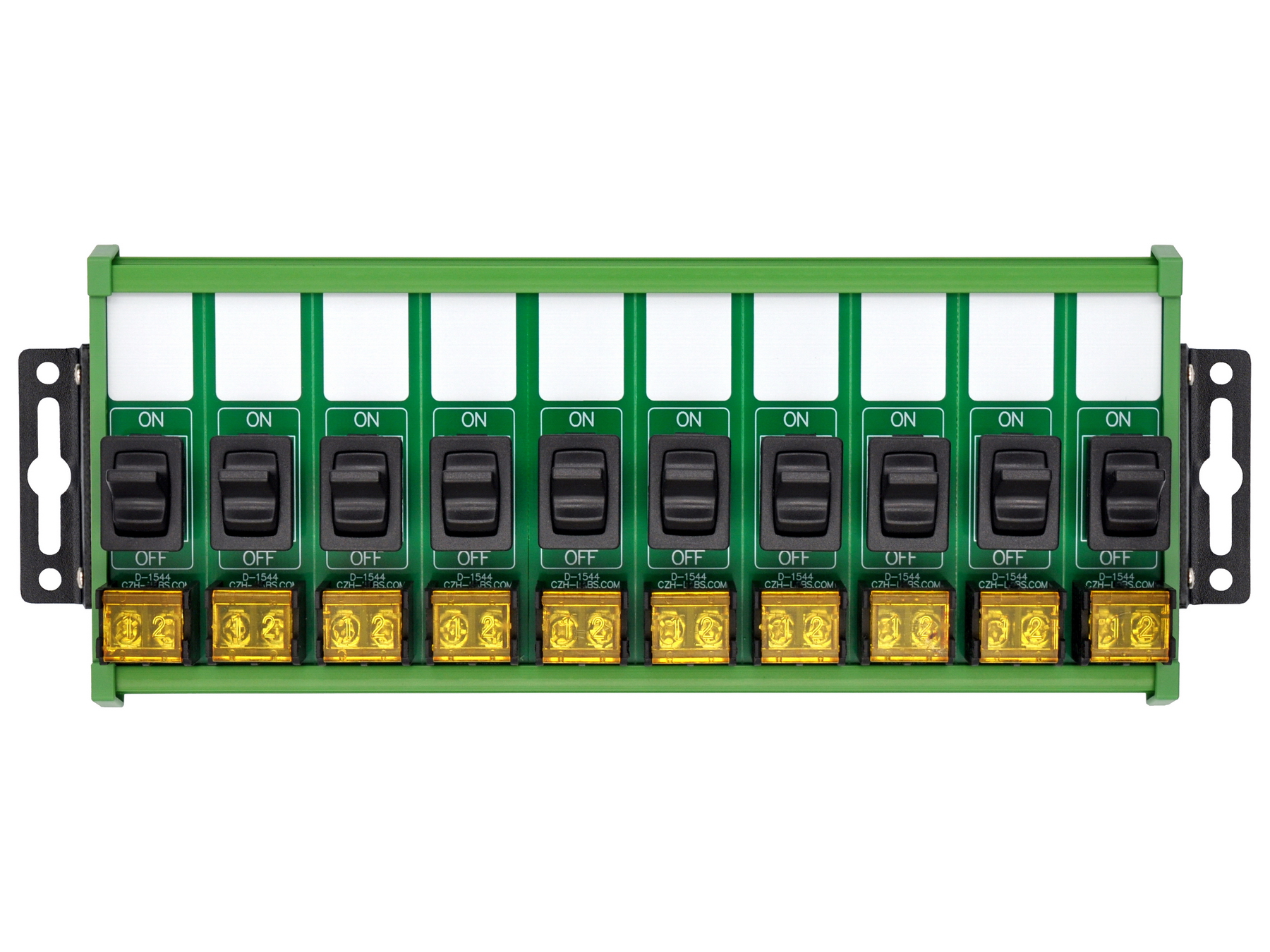 Wall Mount 10 Channel Paddle Rocker Switch Module, 10Amp 250VAC / 50VDC