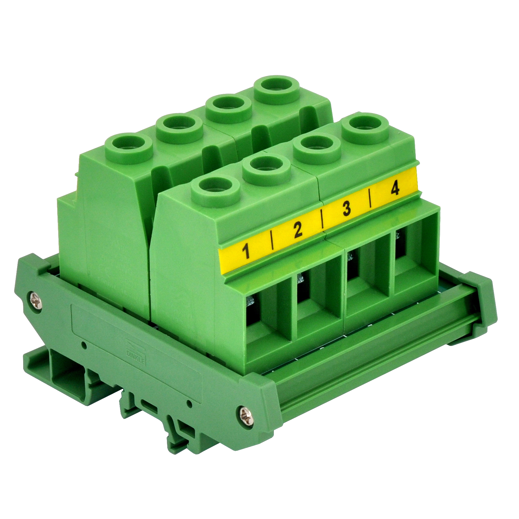 DIN Rail Mount 90Amp 600V 4 Position Screw Terminal Block Distribution ...
