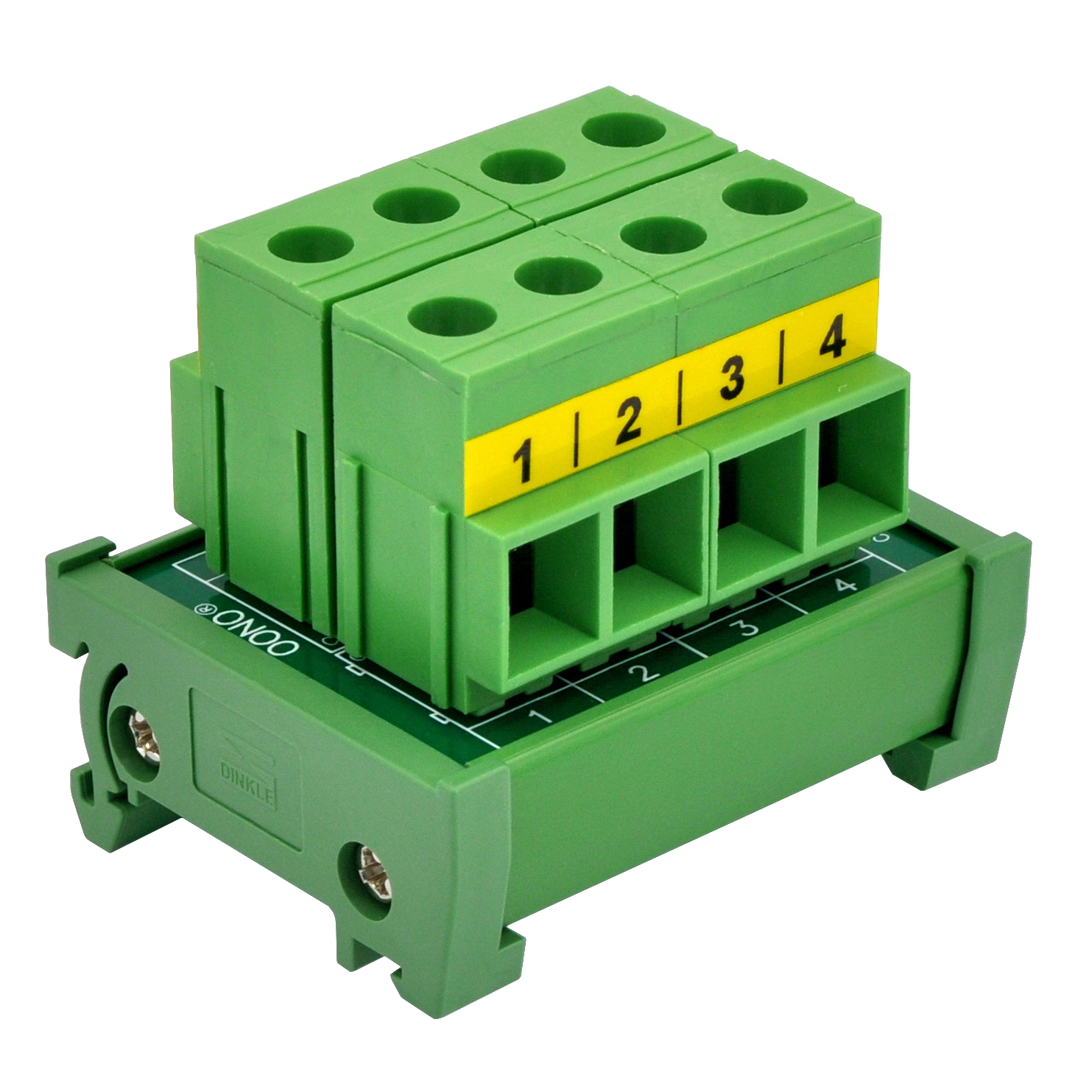 DIN Rail Mount 52Amp 300V 4 Position Screw Terminal Block Distribution ...