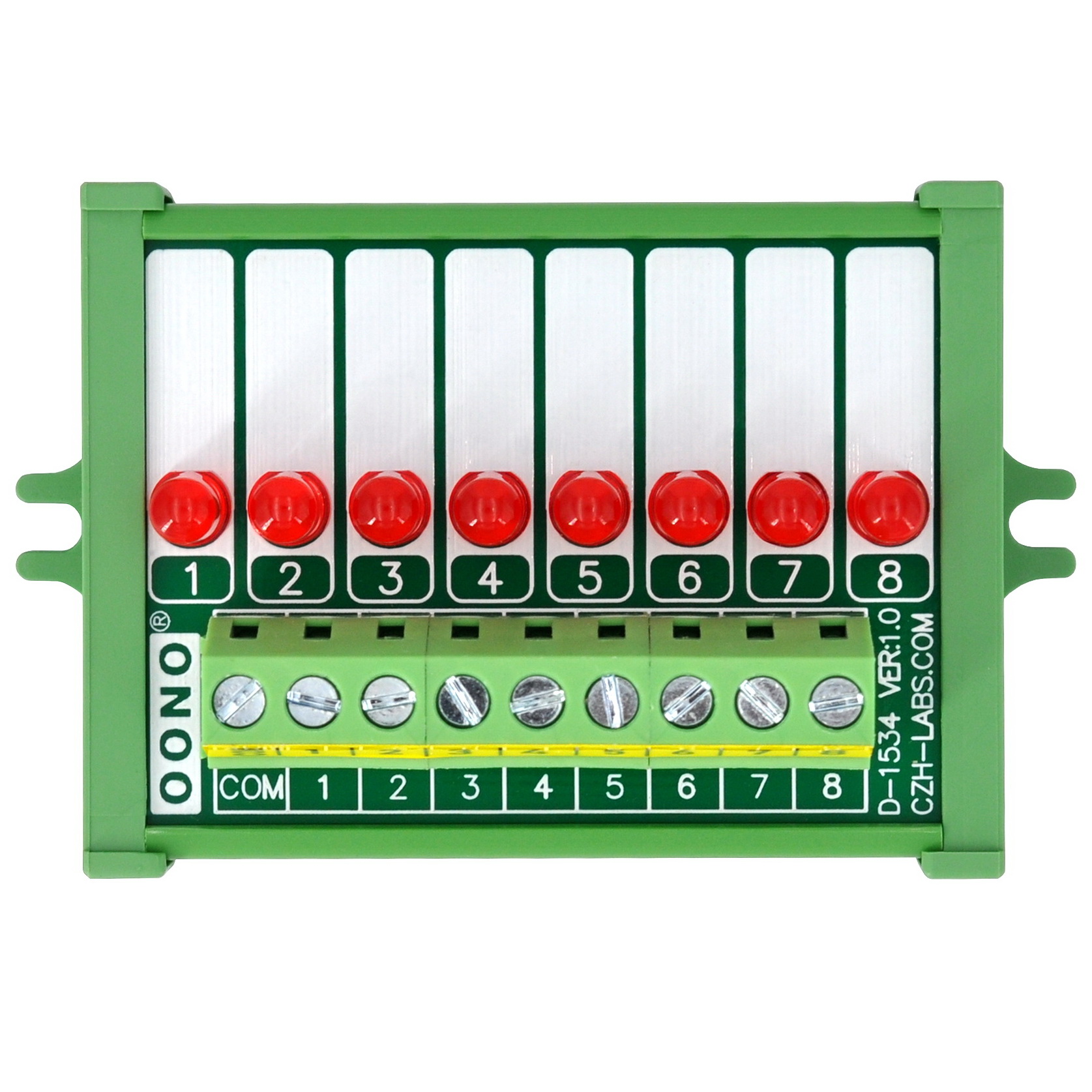 Screw Mount 8 Red LED Indicator Light Module, Support 5-50VDC Common ...